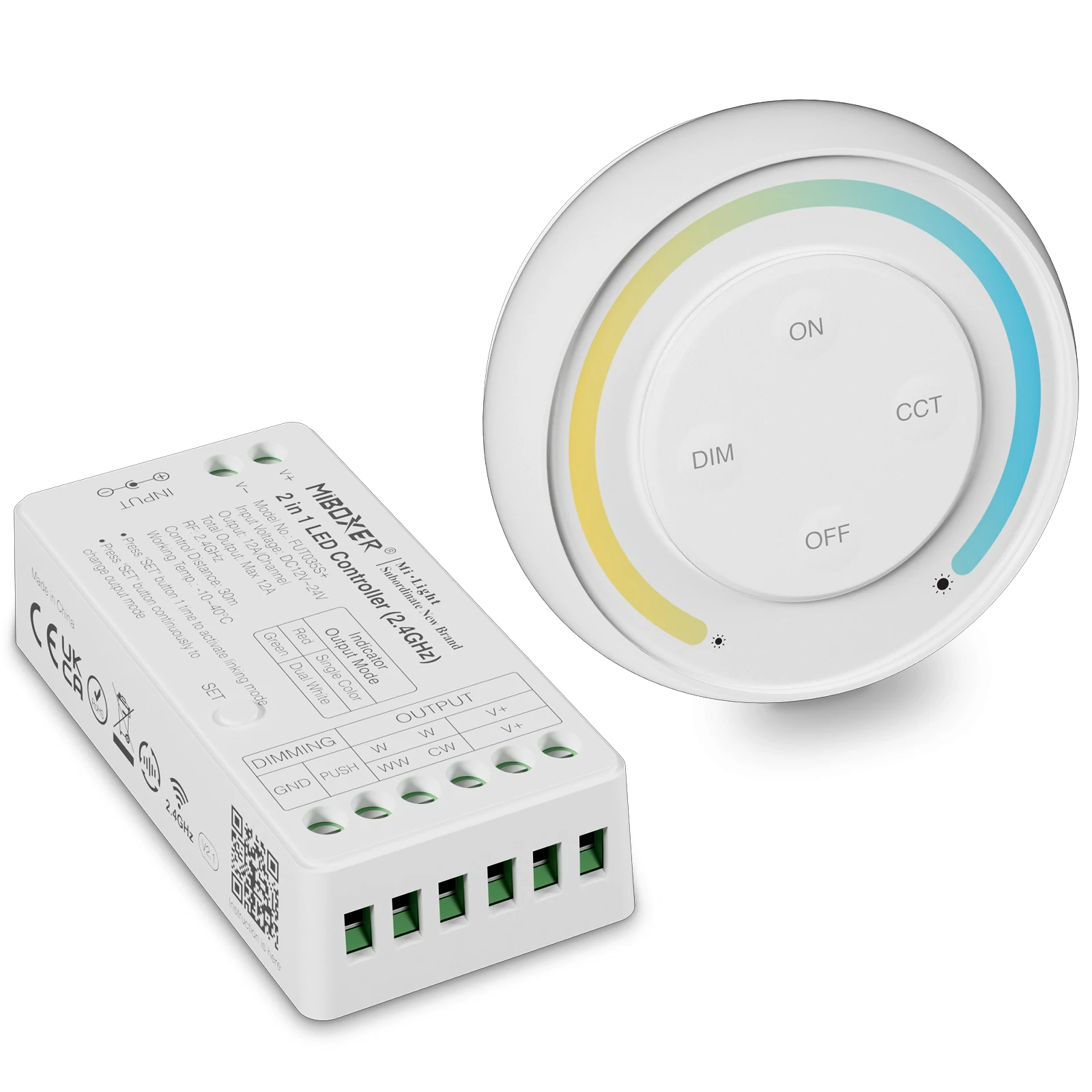 DC12V-24V-2-in-1-LED-Strip-Lights-Controller-Single-Color-CCT-Dimmer ...