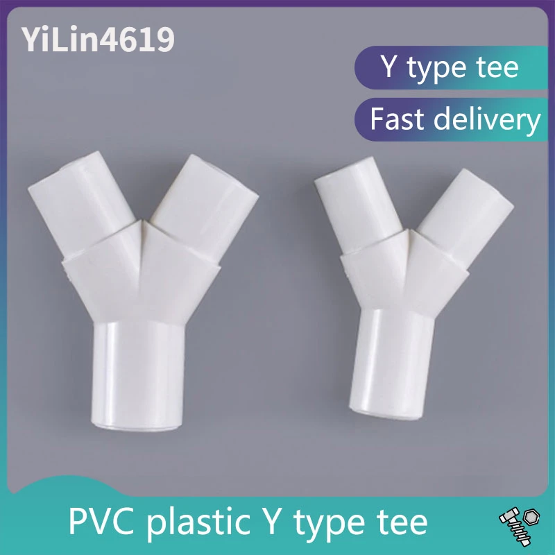 PVC Plastic Y Type Tee Y Tee Fork Water Pipe Tee Drip Box Tee Joint ...