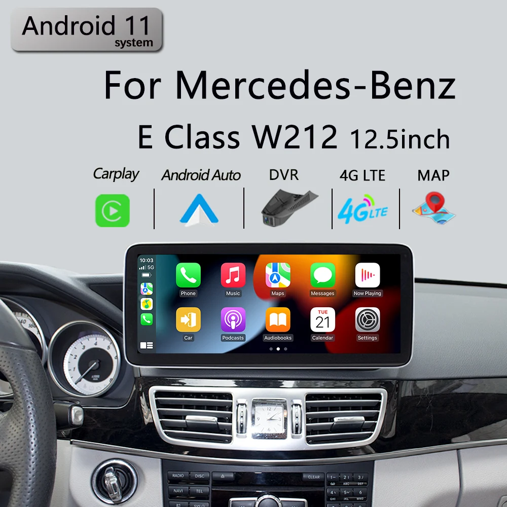 Android11 NTG5.0 For Mercedes Benz E Class W212 W207 E300L E260 E230 E200L 2009 2015 Radio Audio ...