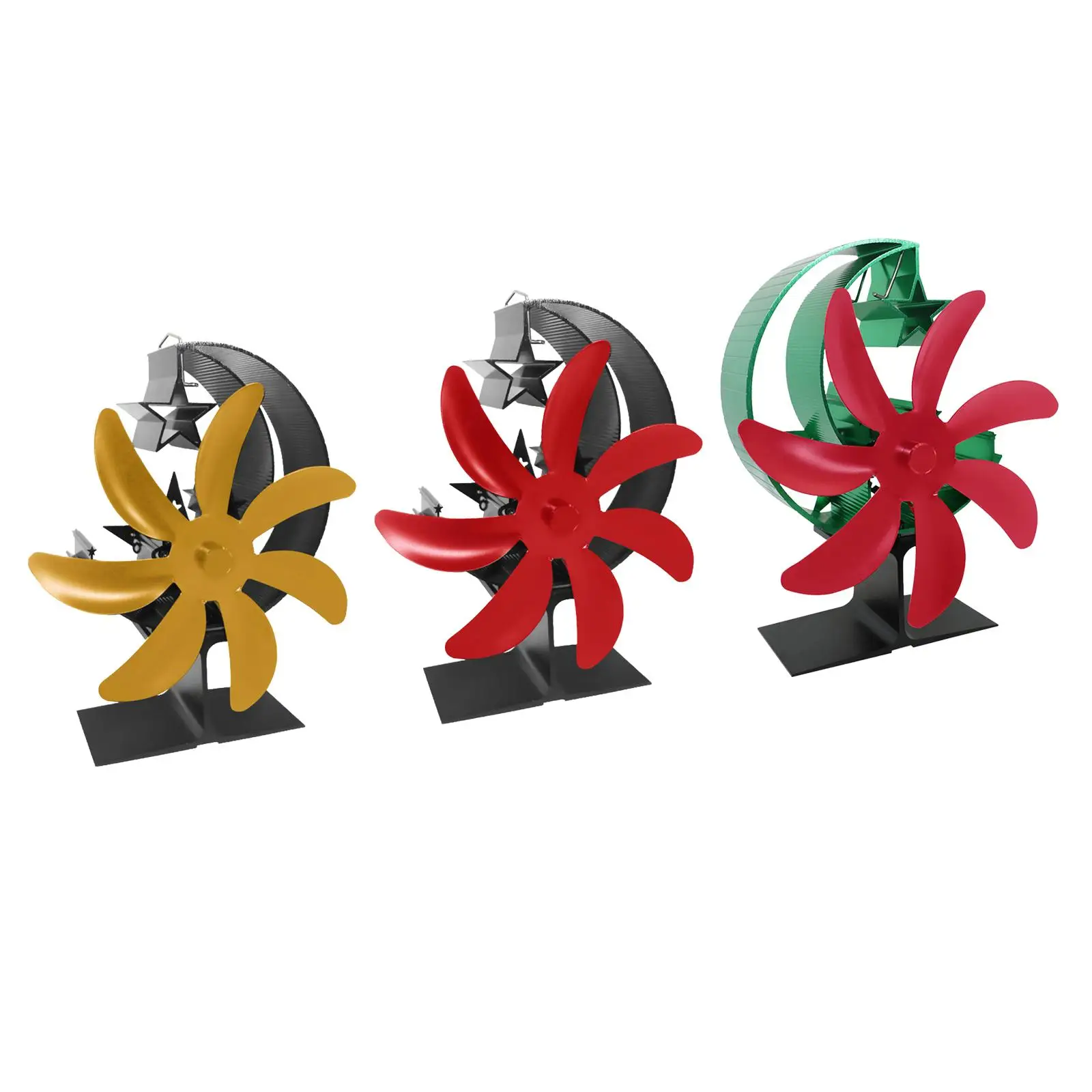 Aluminum Heat Powered Wood Stoves Eco Fan Silent Household Furnace Fan ...