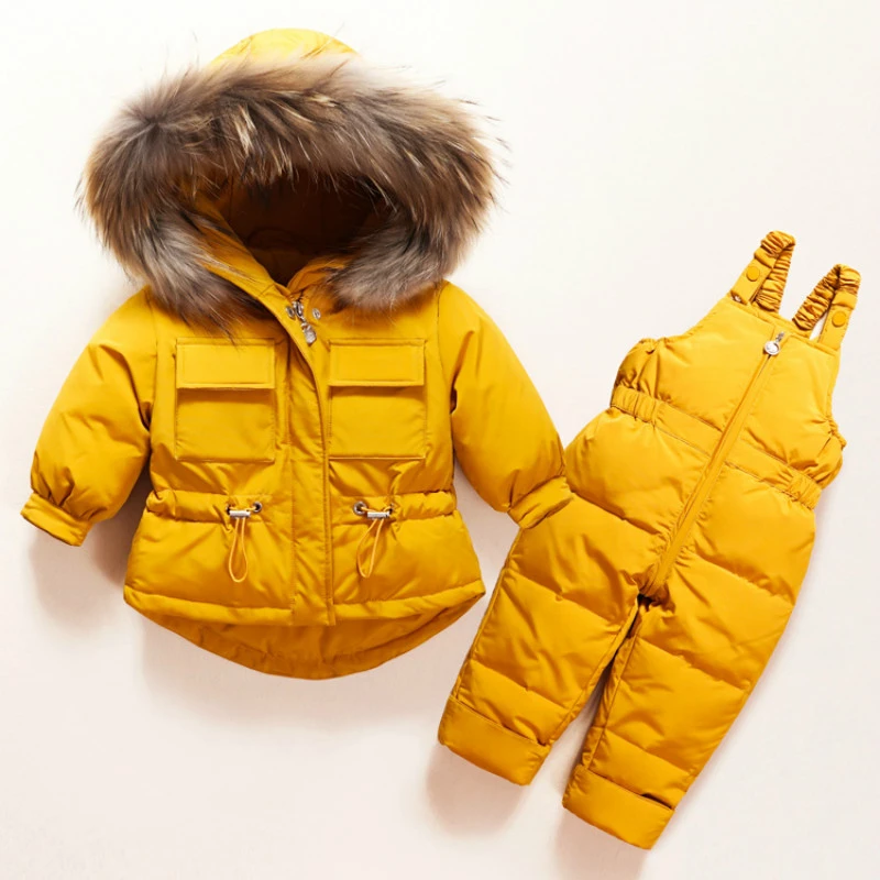 Fur Jacket Coat Jumpsuit Snowsuit | Children Clothing Snowsuit - Winter Children - Aliexpress