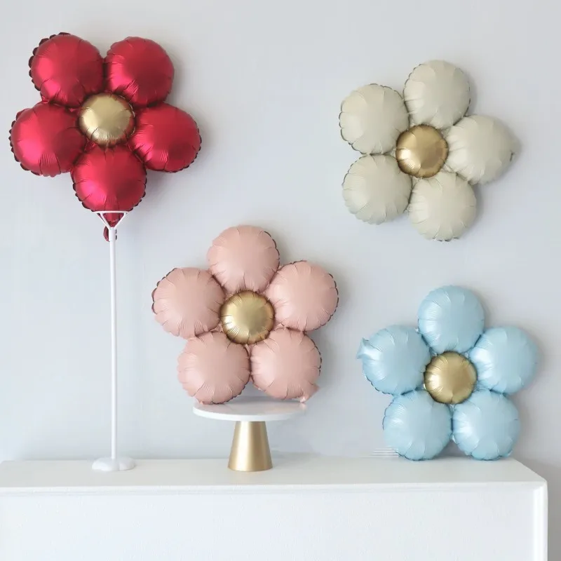 1set-Matte-Series-Daisy-Metal-Frosted-Foil-Balloon-Set-Pink-Blue-Flower ...