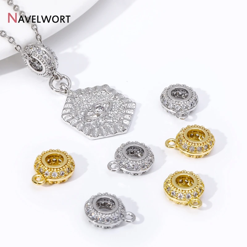 18K-Gold-Plated-Brass-Charm-Bead-Bail-For-Jewelry-Making-Inlaid-Zircon ...