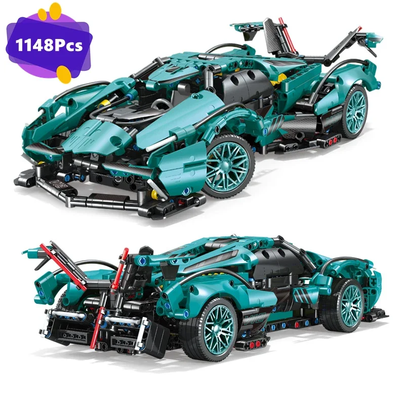 1148Pcs-Building-Block-V12-Super-Car-Technical-Blocks-Brick-Motor-Power ...