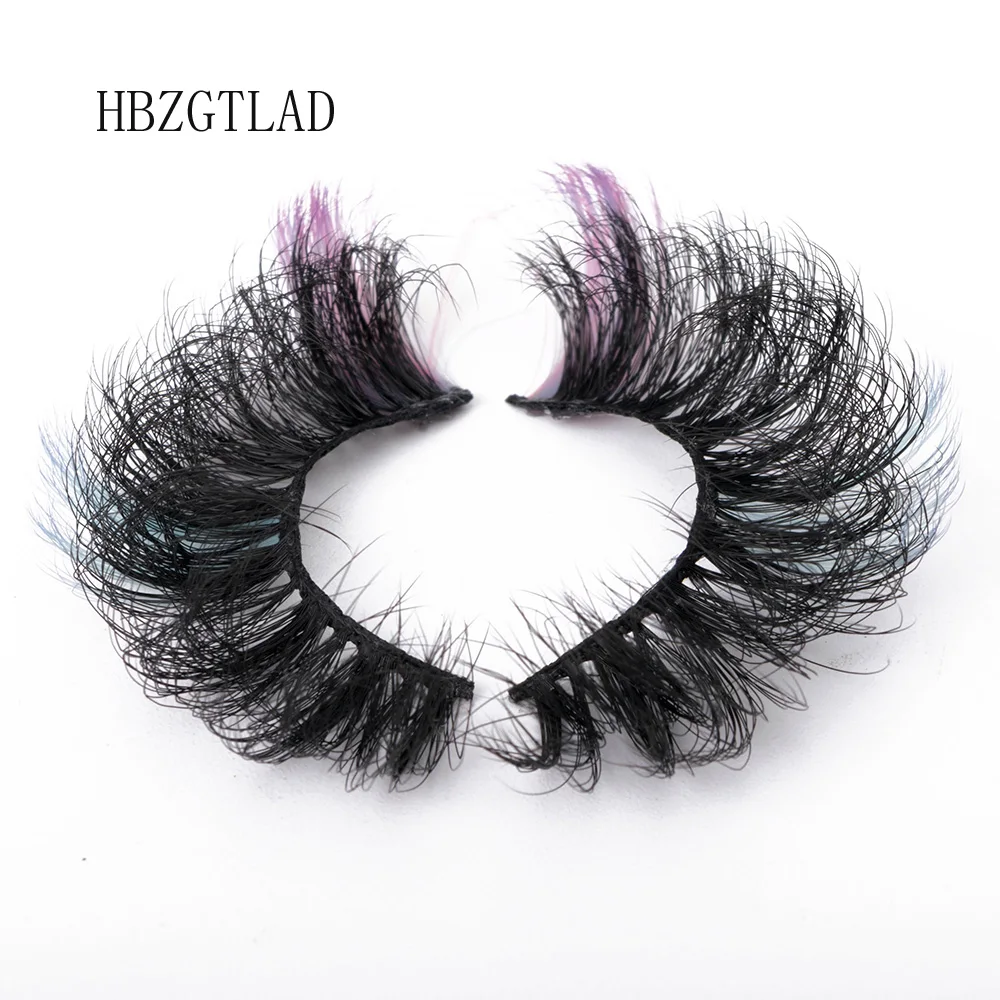 New Rainbow Eyelash Mink 3d Fake Lashes Natural Long 20mm/25mm Colored ...