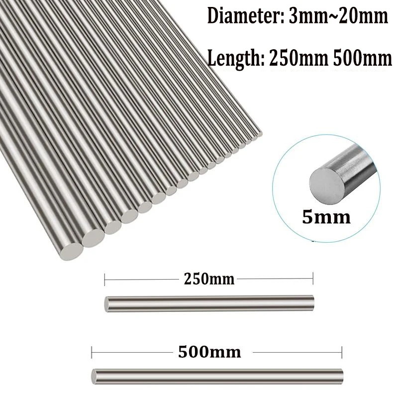 1pcs Titanium Ti Bar Grade GR2 Rod Round Bar, Diameter 2mm-20mm Length ...