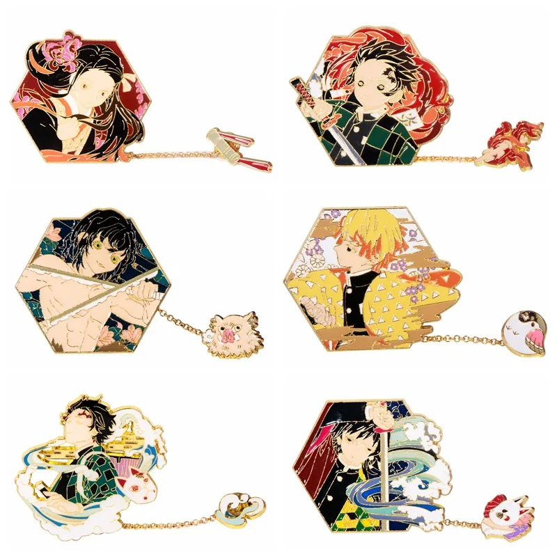 Demon Slayer Enamel Brooch | Demon Slayer Pins Badges | Kimetsu Yaiba ...