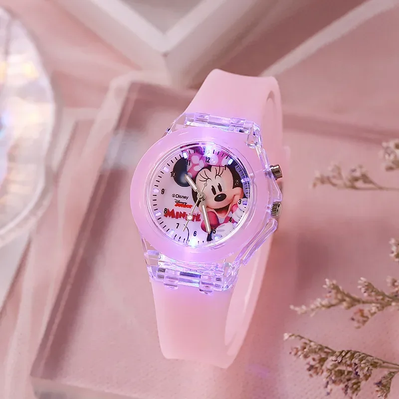 Disney-Minnie-Watch-Mickey-Mouse-Children-s-Flash-Light-Cartoon-Figure ...