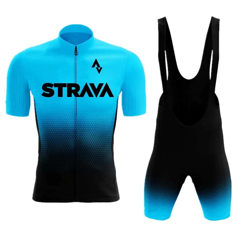 Strava Pro Team Cycling Jersey Set Summer Cycling Clothing MTB Bike ...