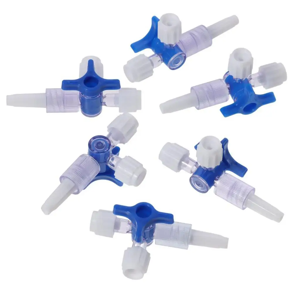 6pcs Medical Plastic 3-Way Valve Male Lock 3-Way Stopcocks Ball Valve ...