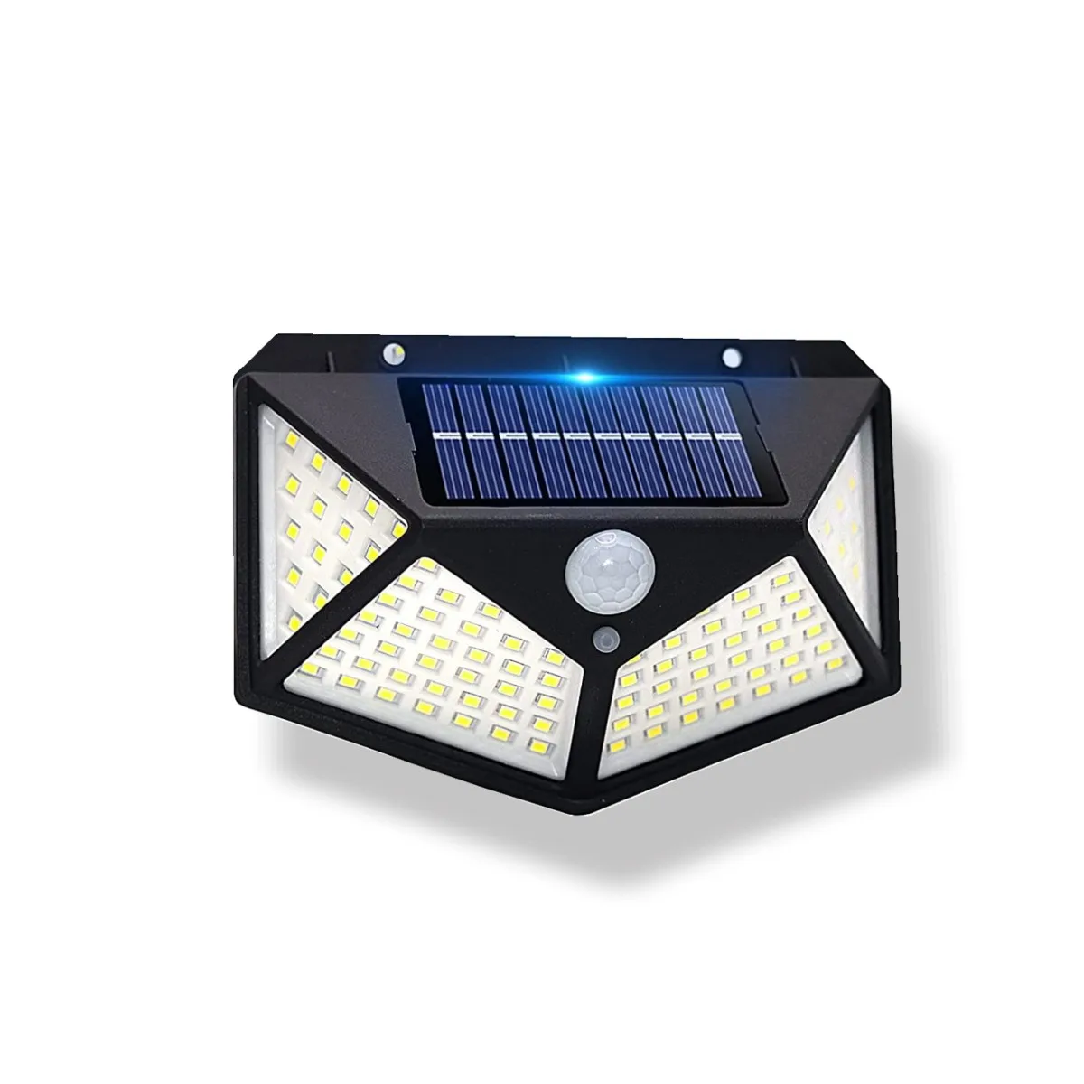 100-LED-Solar-Wall-Lamp-All-Sides-Luminous-Motion-Sensor-Human ...