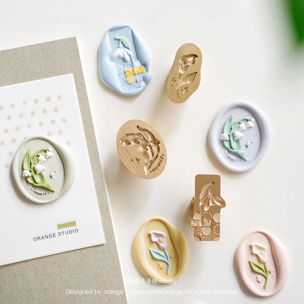 3D-Embossed-New-Wax-Seal-Stamp-Autumn-Flower-Sealing-Stamp-Head-For ...