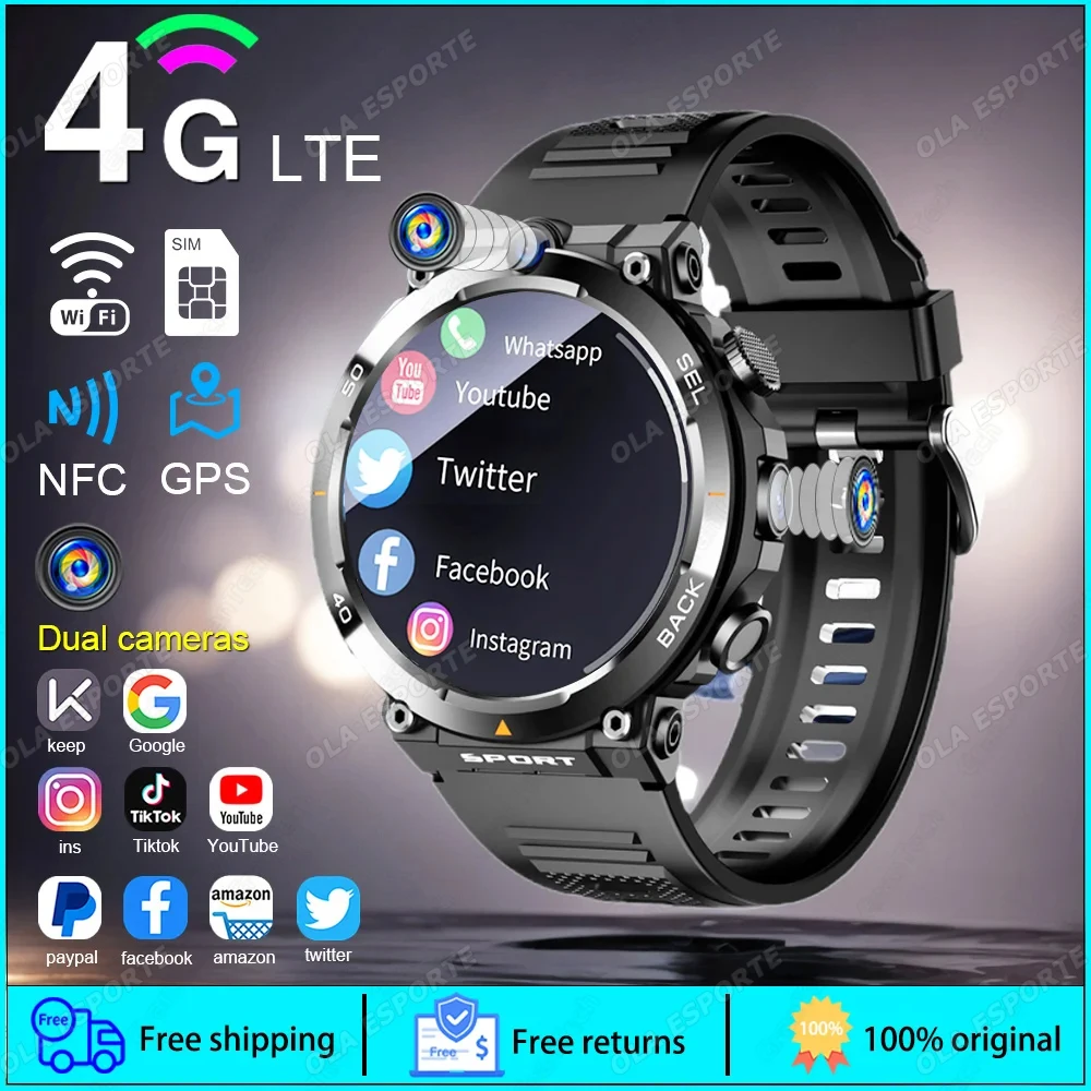 Neue-Smartwatch-4g-lte-GPS-WiFi-SIM-Karte-Gesundheits-berwachung-NFC ...
