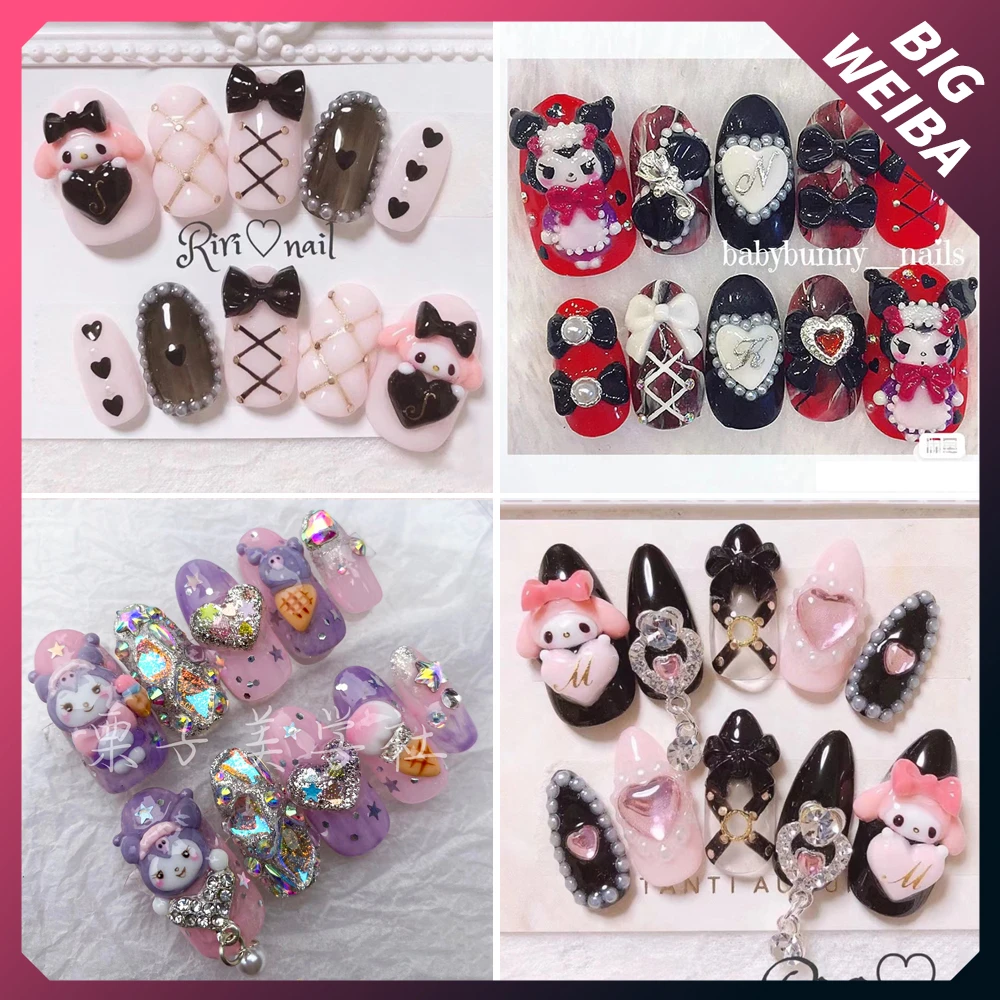 7days New Cartoon Customizable Nail Sanrios Mymelody Kuromi Cinnamoroll ...