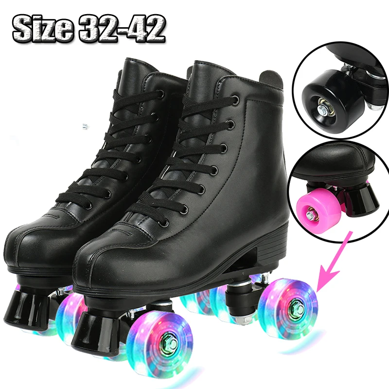 2025 Quad Roller Skate Shoes Flashing 4 Wheels Skates Adult Women Men ...