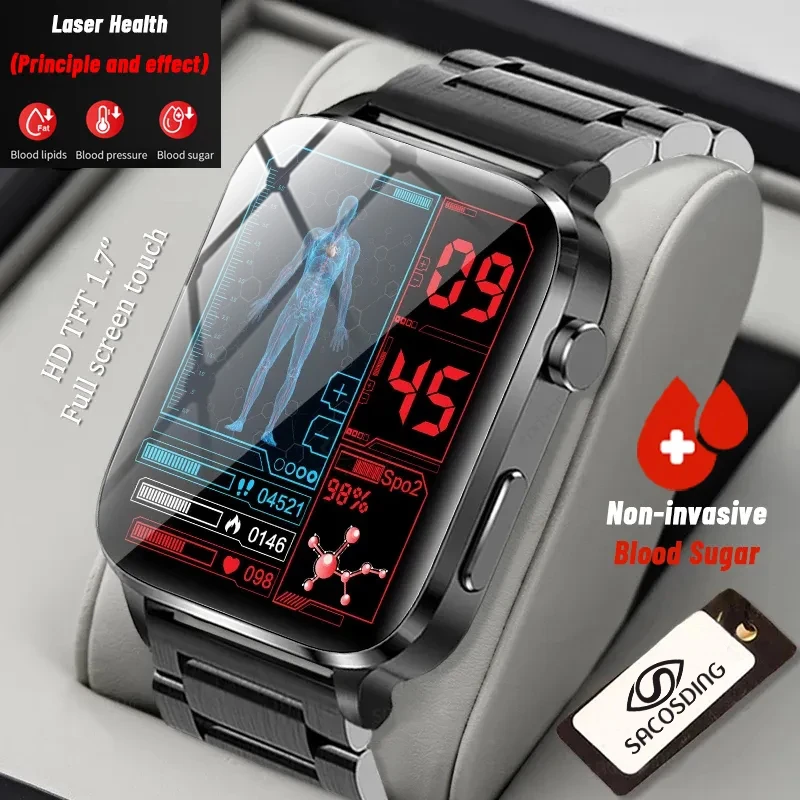 Painless Non-invasive Blood Sugar Smart Watch Men Laser Treatment ...