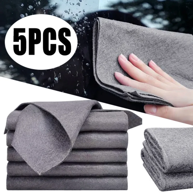 5Pcs-Magic-Cleaning-Cloth-Thickened-Reusable-Microfiber-Washing-Rags-No ...