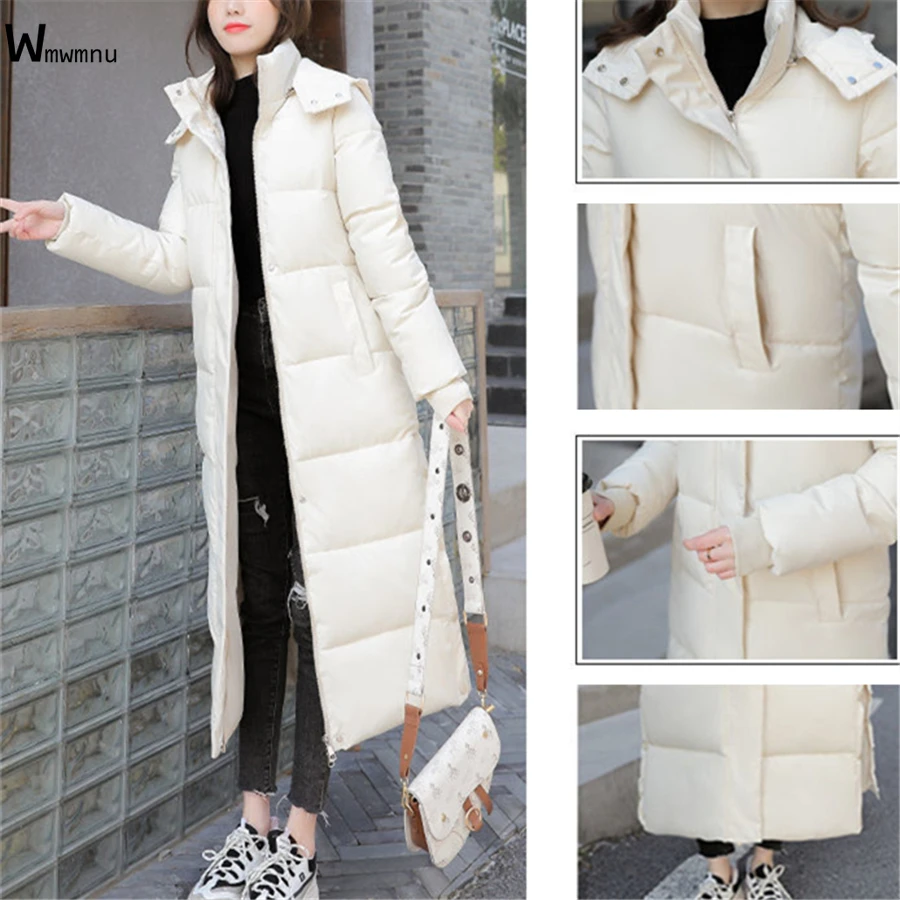 Cotton Padded Parkas Snow Wear Overcoat Basic Solid Outwear Sobretudos ...