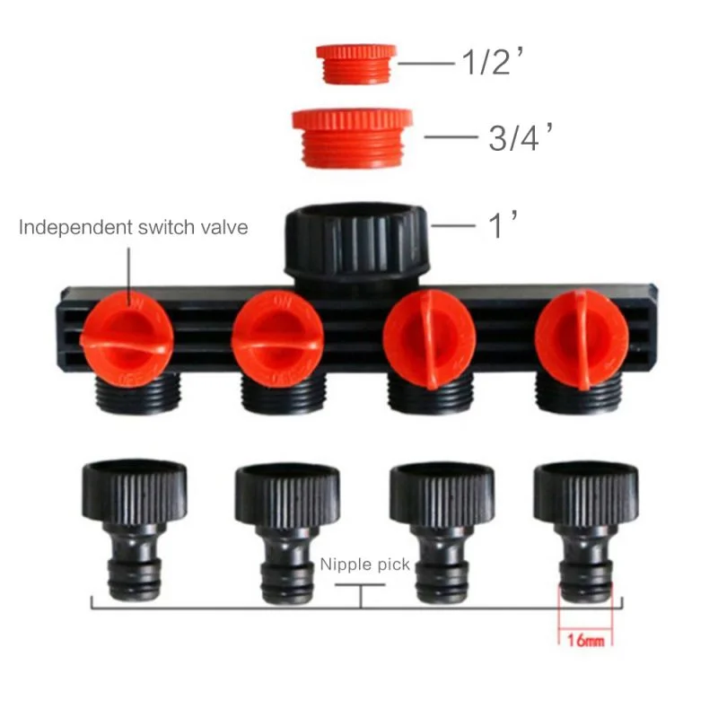 Garden-Hose-Pipe-Splitter-4-Way-Tap-Connector-Garden-Water-Irrigation ...