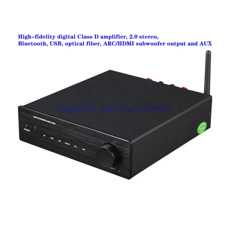 High-fidelity-digital-Class-D-amplifier-2-50W-2-0-stereo-Bluetooth-USB ...