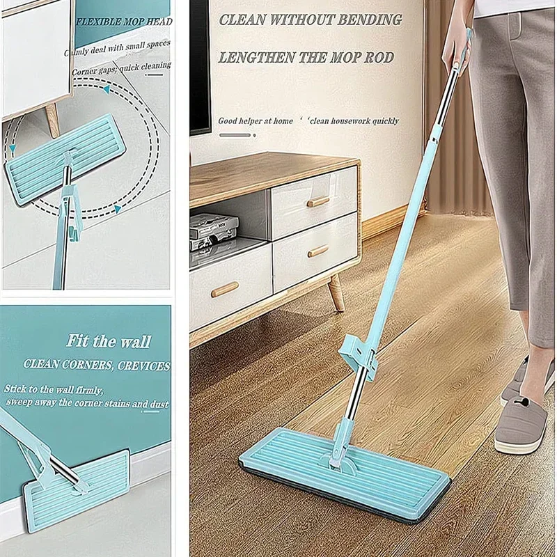 Newest-Microfiber-Flat-Mop-Hand-Free-Squeeze-Cleaning-Floor-Mop-with ...