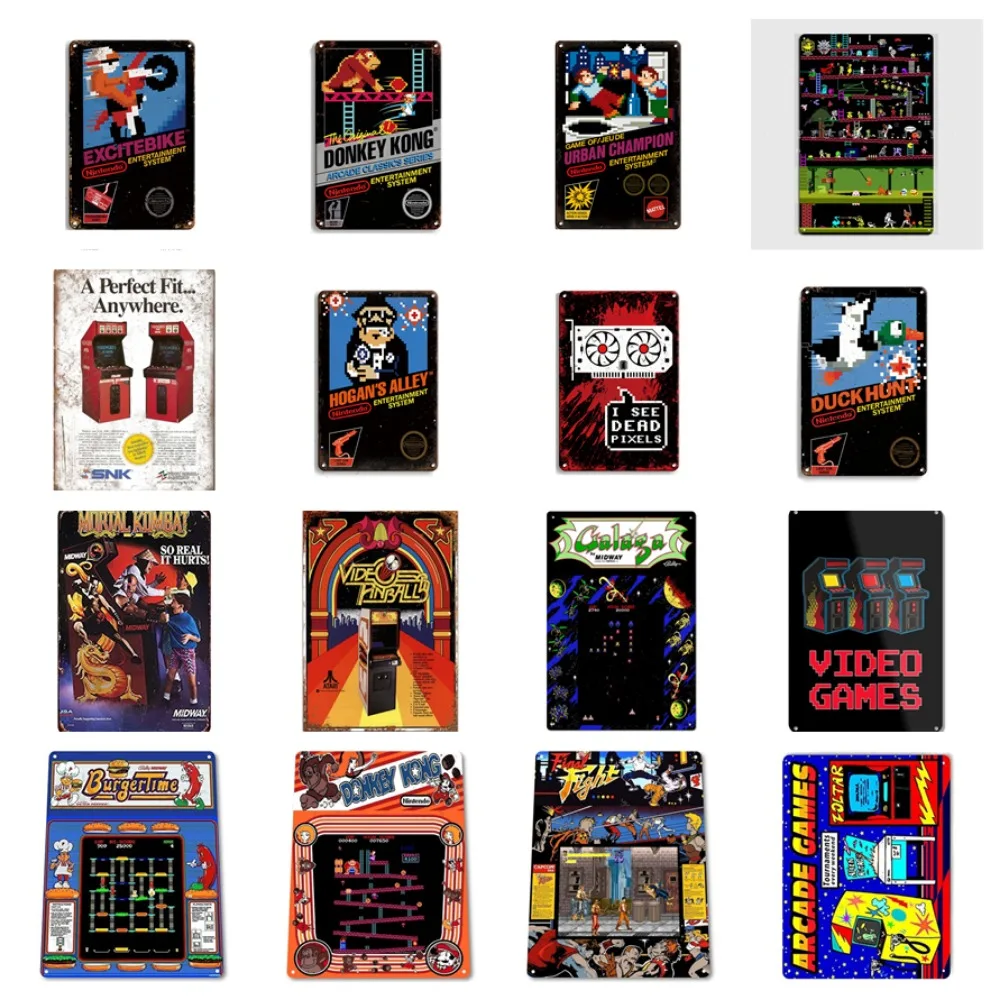 Arcade Game Reprodução Metal Sign, Placas De Parede Vintage, Decoração ...