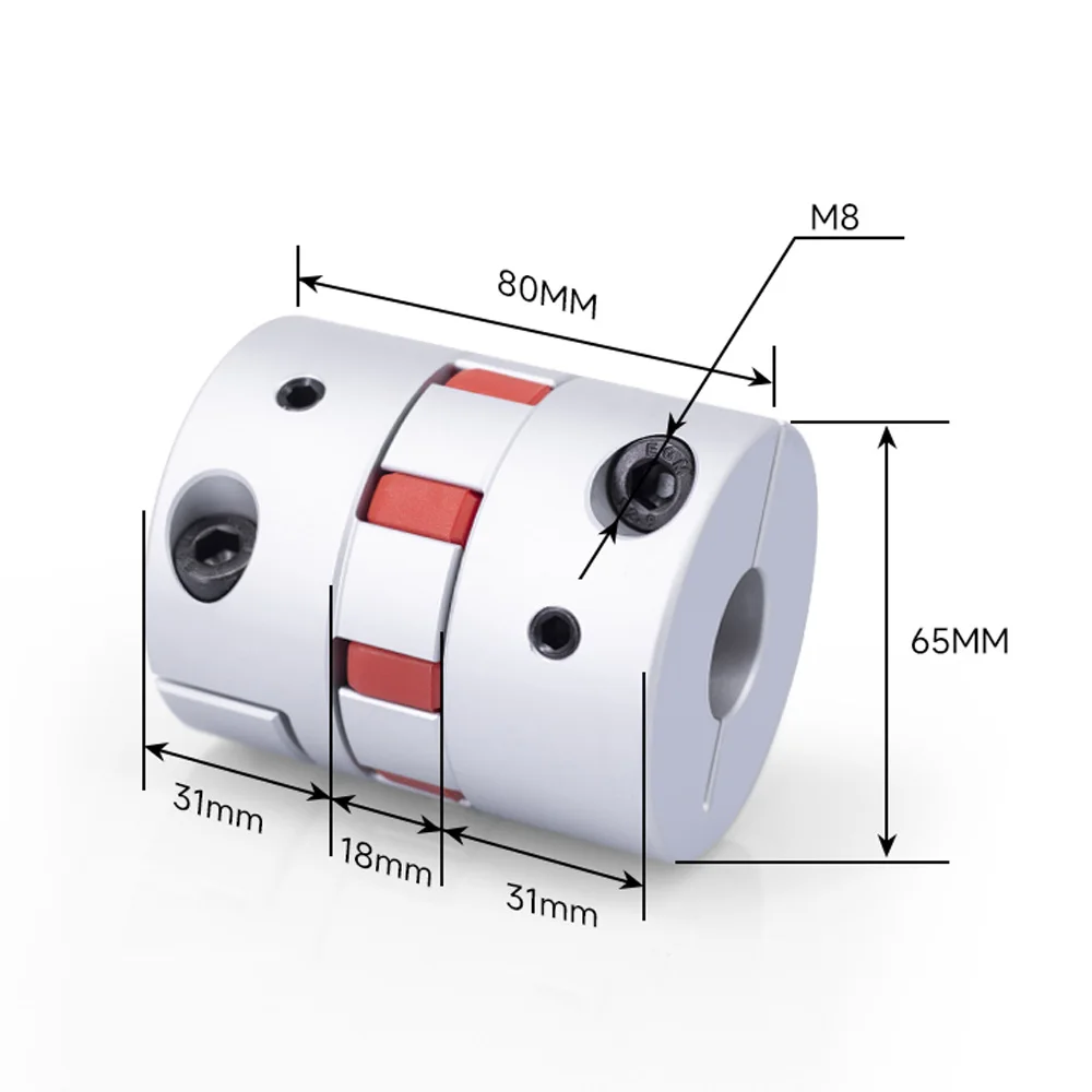 GS28 GR D65 L80 Coupler Aluminium Plum Flexible Shaft Coupling Motor ...