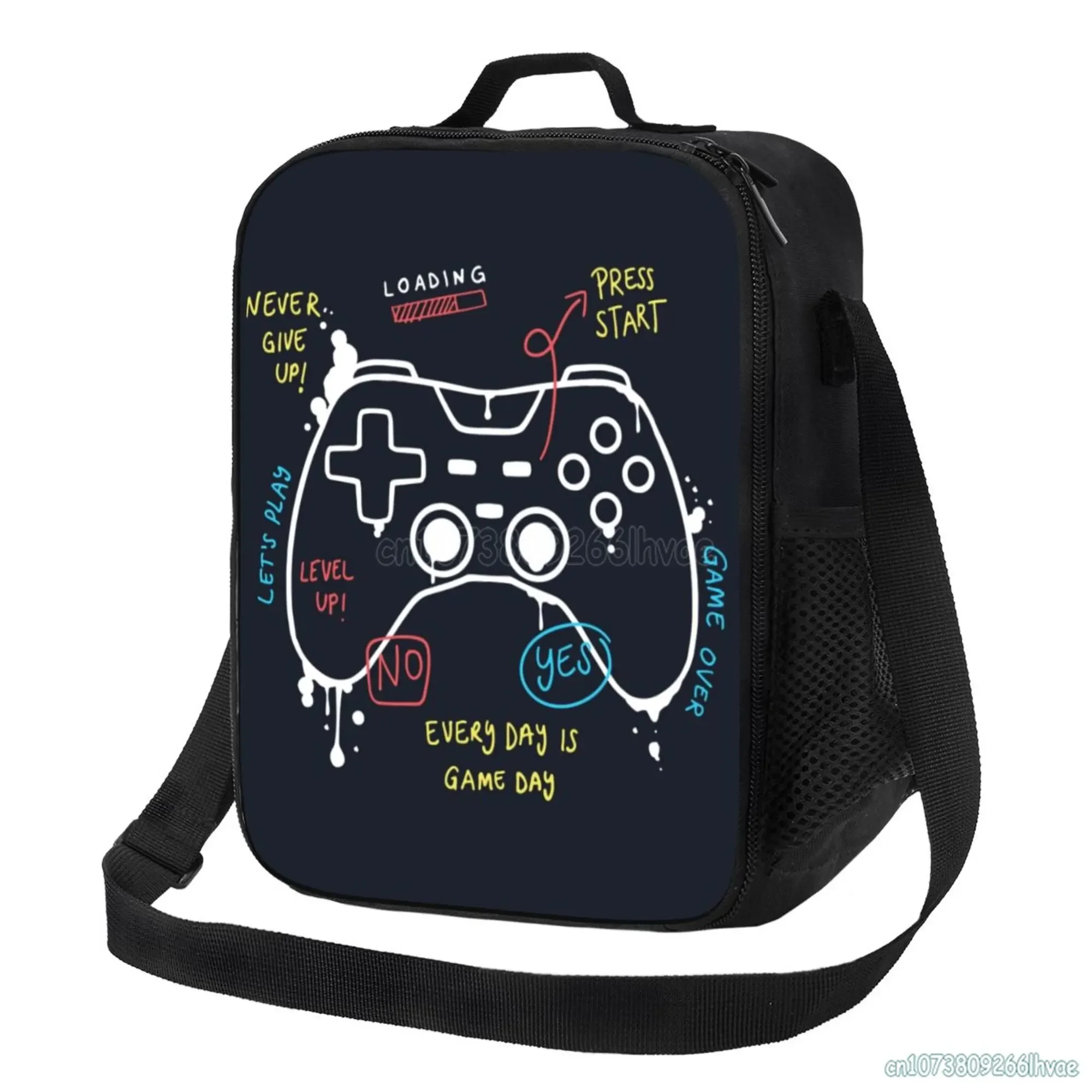 Video Game Weapon Gamer Play Gaming Insulated Lunch Bag Tote Handbag ...