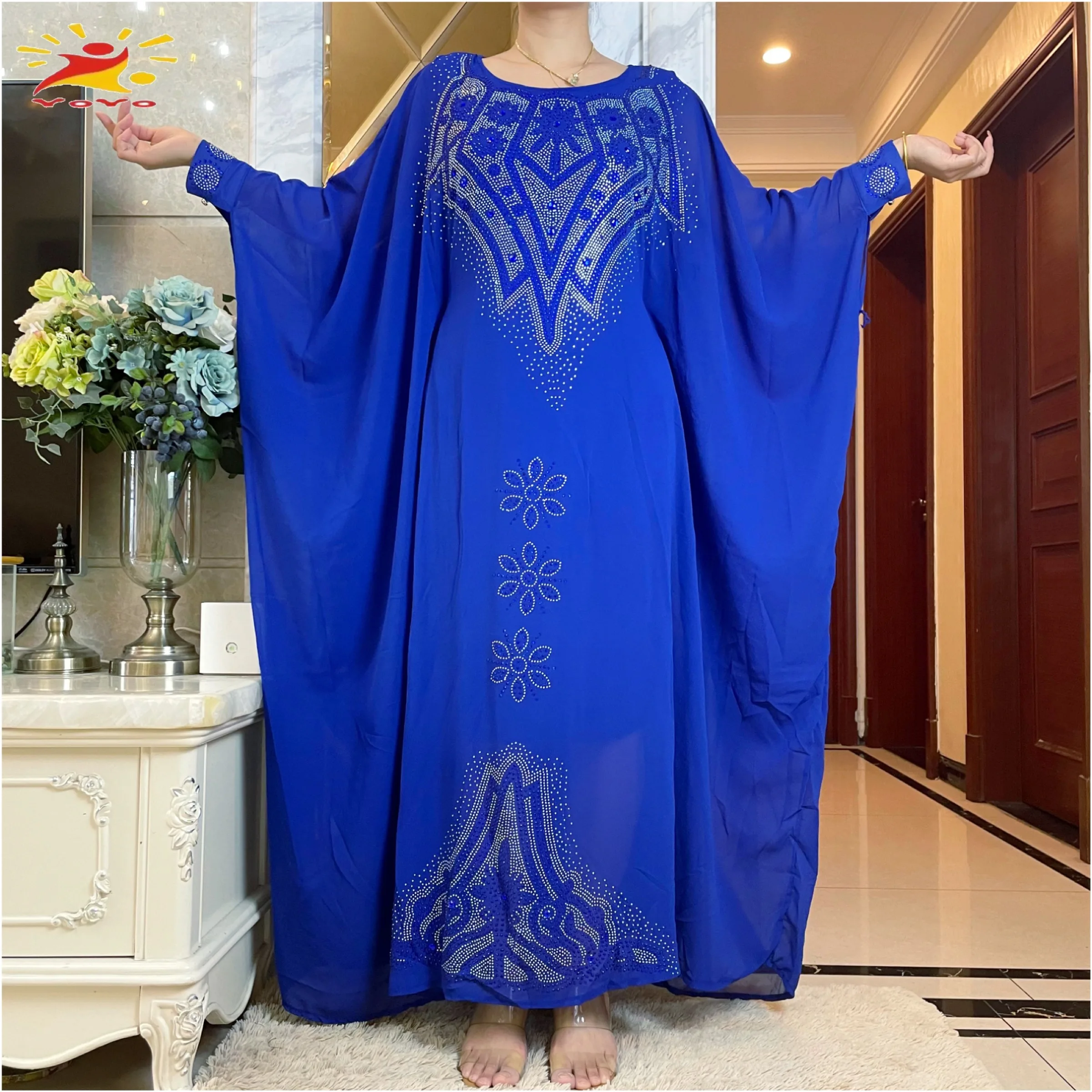 2022New-Arabic-Style-Dubai-Chiffon-Abaya-Kaftan-Fancy-Long-Sleeves ...