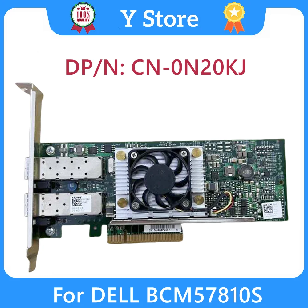 Y 스토어 오리지널 기가비트 듀얼 포트 SFP + 파이버 네트워크 카드, DELL BCM57810S, 10GbE, 0N20KJ ...