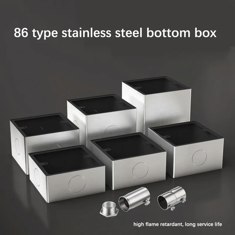 Type 86 Surface Mount Universal Wall Switch Junction Box Stainless ...