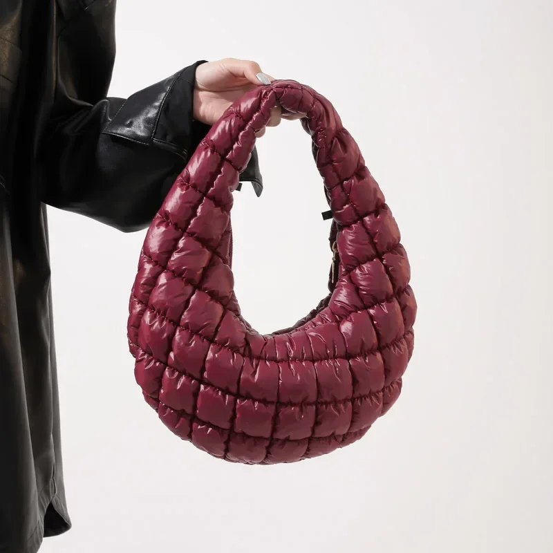 Quilted Embroidered Thread Women's Bag Pleated Cloud Mini Handbags Down ...