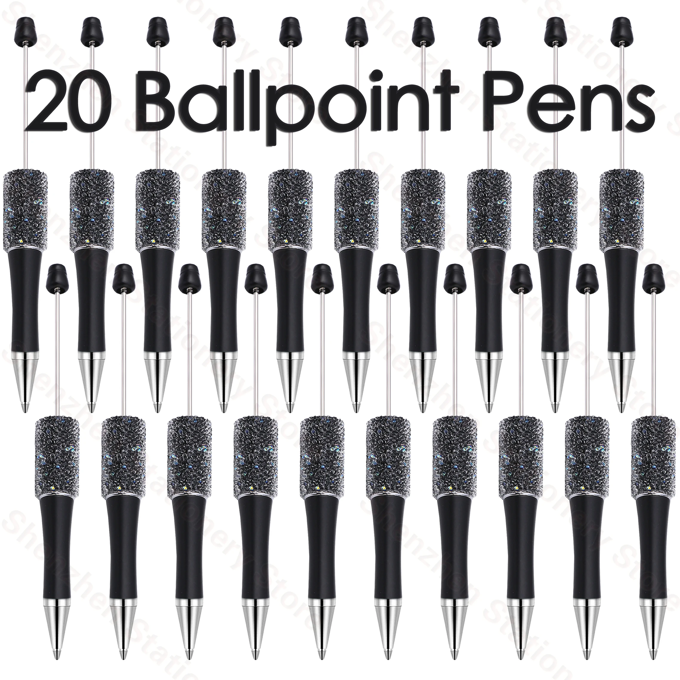 20PCS-Black-Full-Star-Beaded-Pen-Creative-DIY-Handmade-Sticker-Set ...