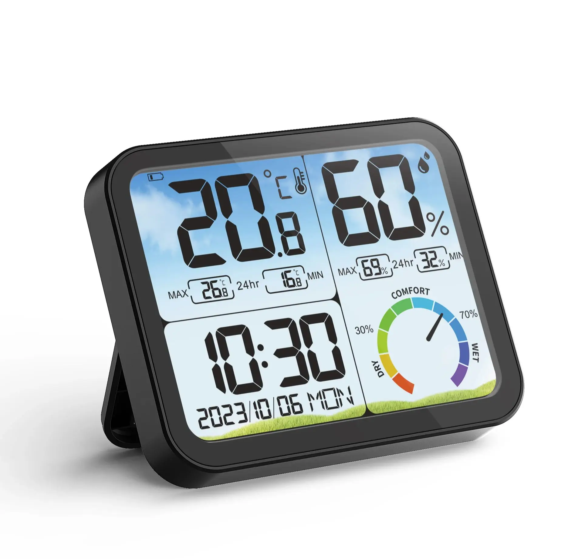 5.8 '' LCD Home Indoor Temperature and Humidity Meter with Backlight 3 ...