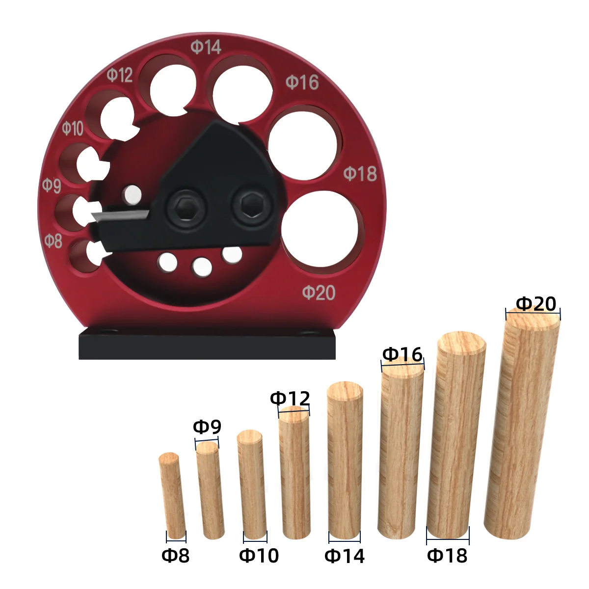8 Holes Adjustable Dowel Maker Jig Kit 8mm to 20mm Diameter Efficient ...