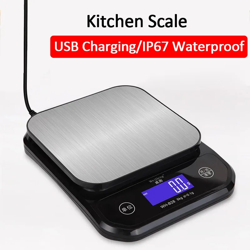 Rechargeable-Digital-Kitchen-Scale-10kg-1g-5kg-0-1g-Stainless-Steel ...