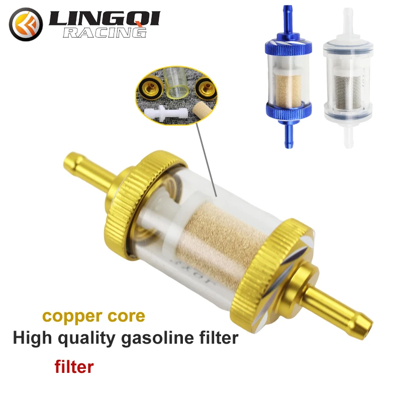 LYNNCHI Motorcycle 6mm CNC Aluminum Alloy Gas Fuel Gasoline Oil Filter ...