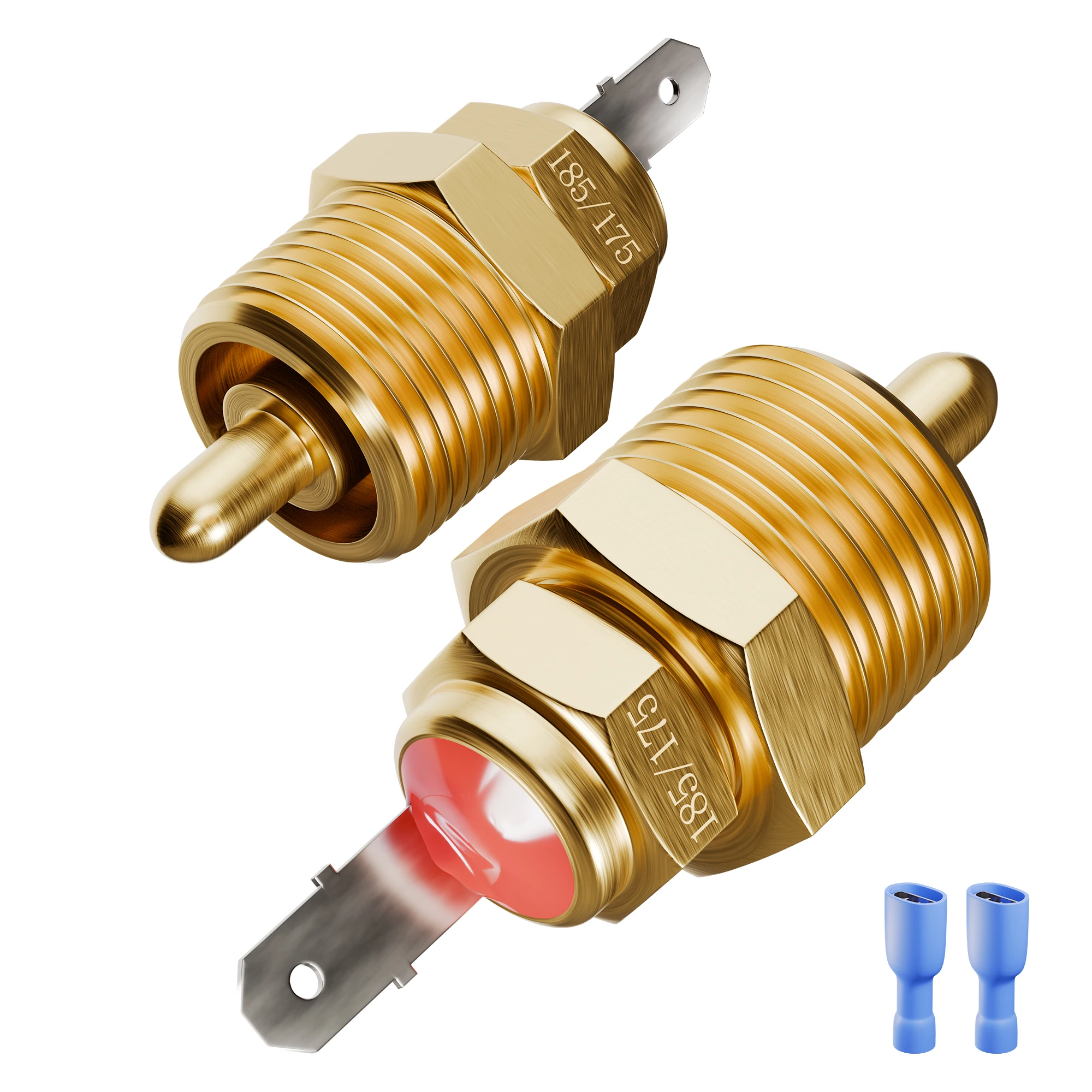2PCS 3/8" NPT Fan Thermostat Temperature Switch 185°F to 175°F Electric ...
