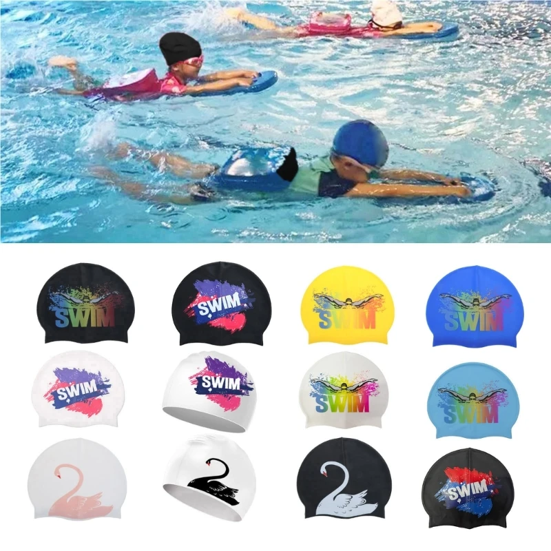 High-Elastic-Silicone-Swim-Cap-for-Adults-Teens-Long-or-Short-Hair-3D ...
