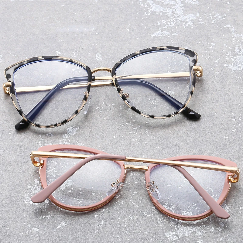 Fashion-Cat-Eye-Lens-Frame-for-Women-Men-Vintage-Transparent-Polygon ...