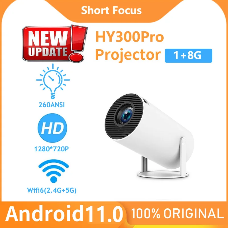 HY300-Pro-Projector-4K-Android11-1280-720P-Dual-Wifi-260ANSI-Video ...