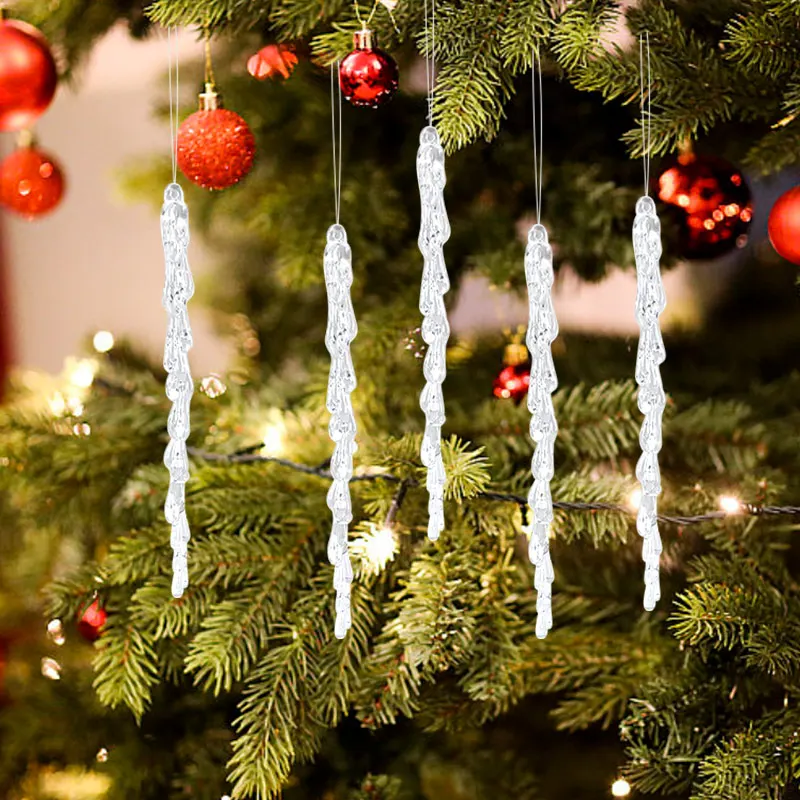 10Pcs Christmas Simulation Ice Xmas Tree Hanging Ornament Pendants ...