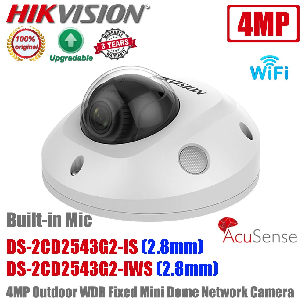 Hikvision Ds-2cd2543g2-iws 4mp Wifi Wireless Audio H.265 Ir Poe Acusense Mini Dome Ip Cctv ...