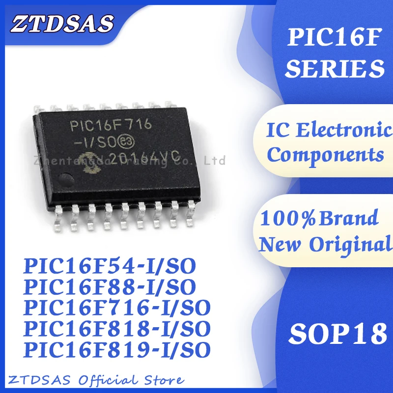 Pic16f54 Iso Pic16f88 Pic16f716 Pic16f818 Pic16f819 Pic16f54 Pic16f Ic Mcu Chip Sop18 