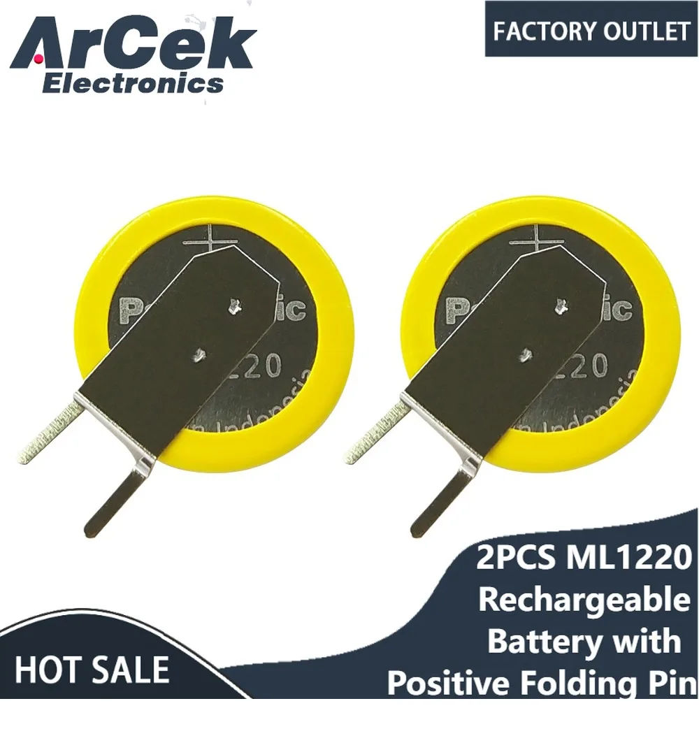 2PCS-Original-for-PANASONIC-ML1220-3V-17mAh-Rechargeable-Battery-with ...