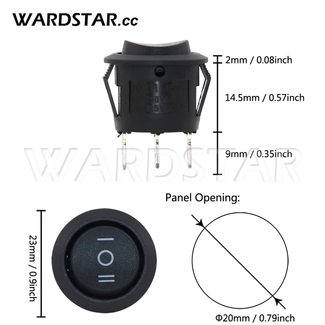 5Db Kcd1 Kerek Hajó Rocker Kapcsoló Piros/Fekete/Fehér 3/4Pin Be-On-Off ...