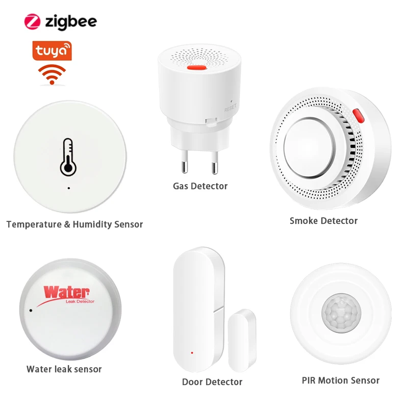 Zigbee 3.0 Tuya Smart Home Security Alarm Kits with Smoke Gas Sensor ...