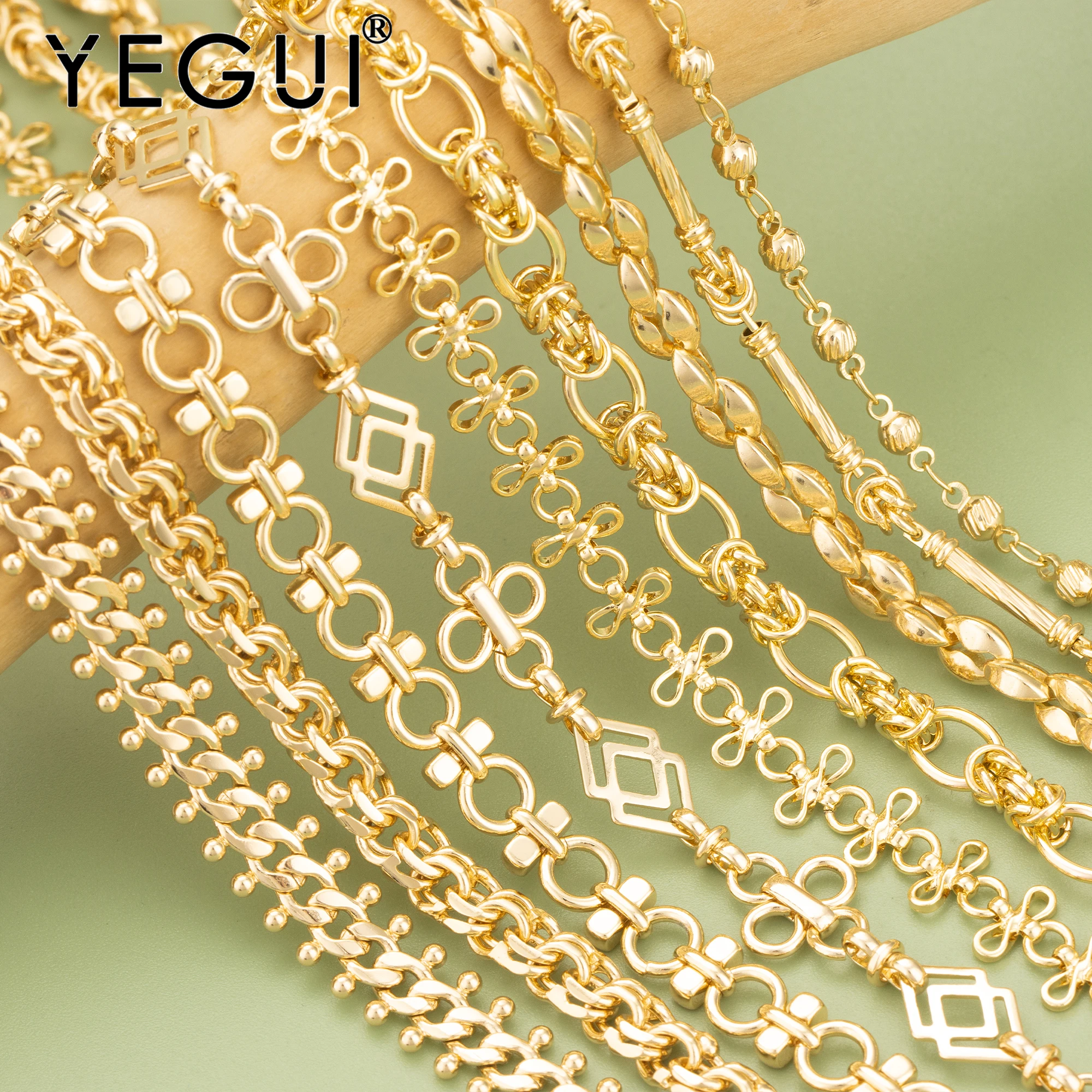 YEGUI,50cm/lot,C424,chain,18k gold rhodium plated,copper,nickel free ...