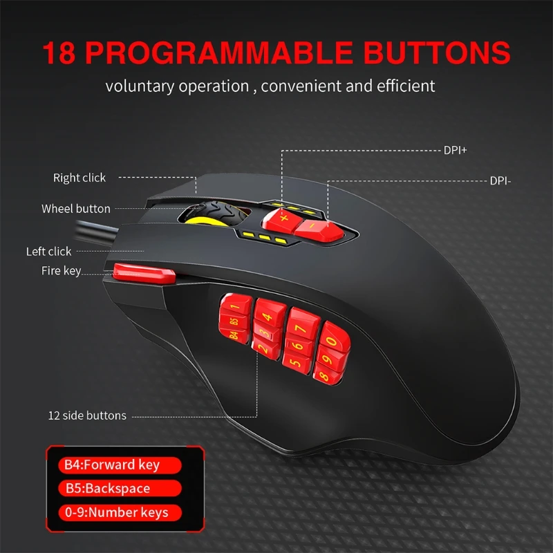 18-Buttons-USB-Mouse-with-12-Programmable-Side-Buttons-Adjustable ...