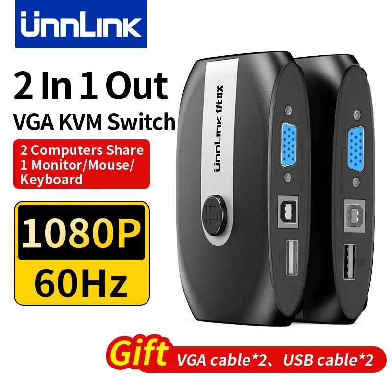Unnlink-VGA-KVM-Switch-2-4-Ports-Hot-Key-Switching-1080P-Video-Switcher ...